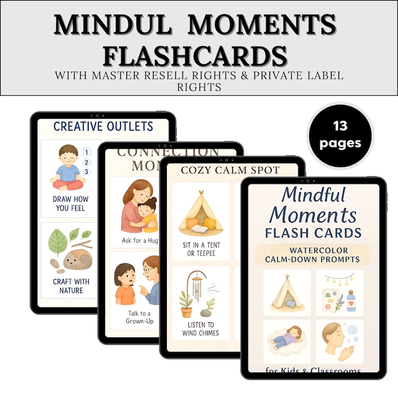 Mindfulness & Emotions Flashcards for Kids | Calm Down Printable ...
