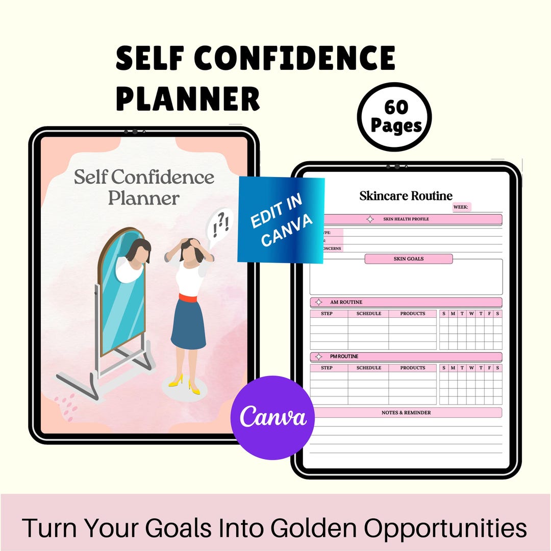 Self-confidence Planner Canva Template | Editable KDP Interior | Self ...