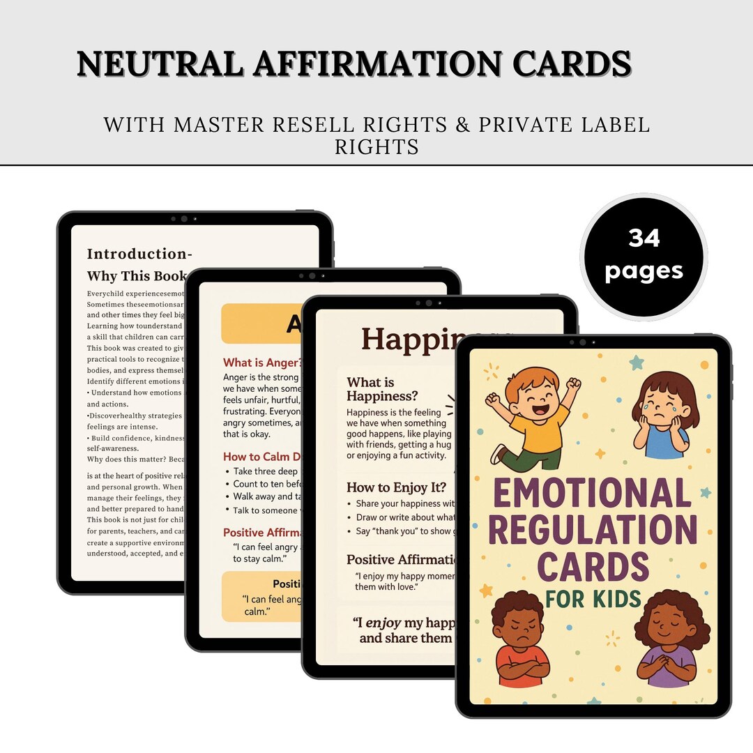 Emotional Regulation Cards for Kids | Printable Emotion Cards, SEL ...