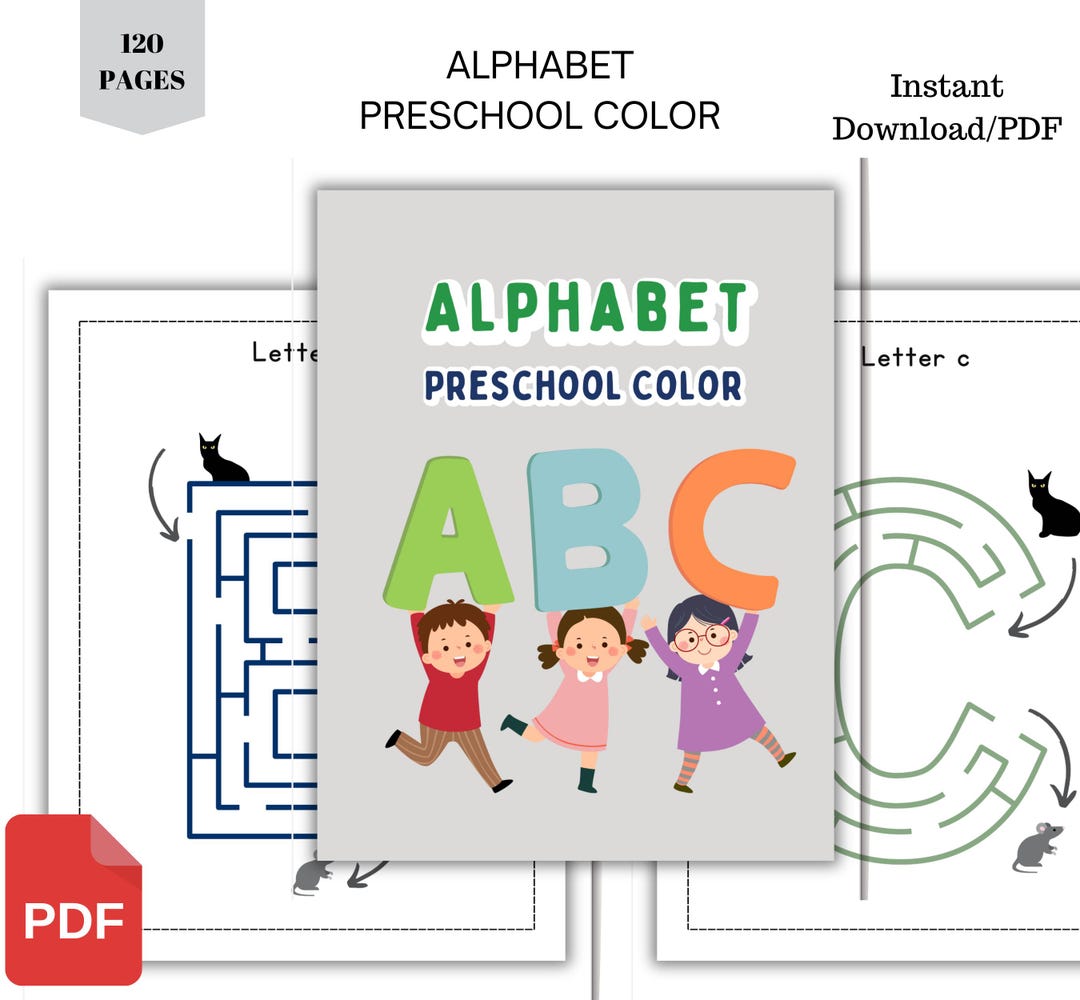 Alphabet Preschool Color, Printable Toddler Alphabet Learning ...