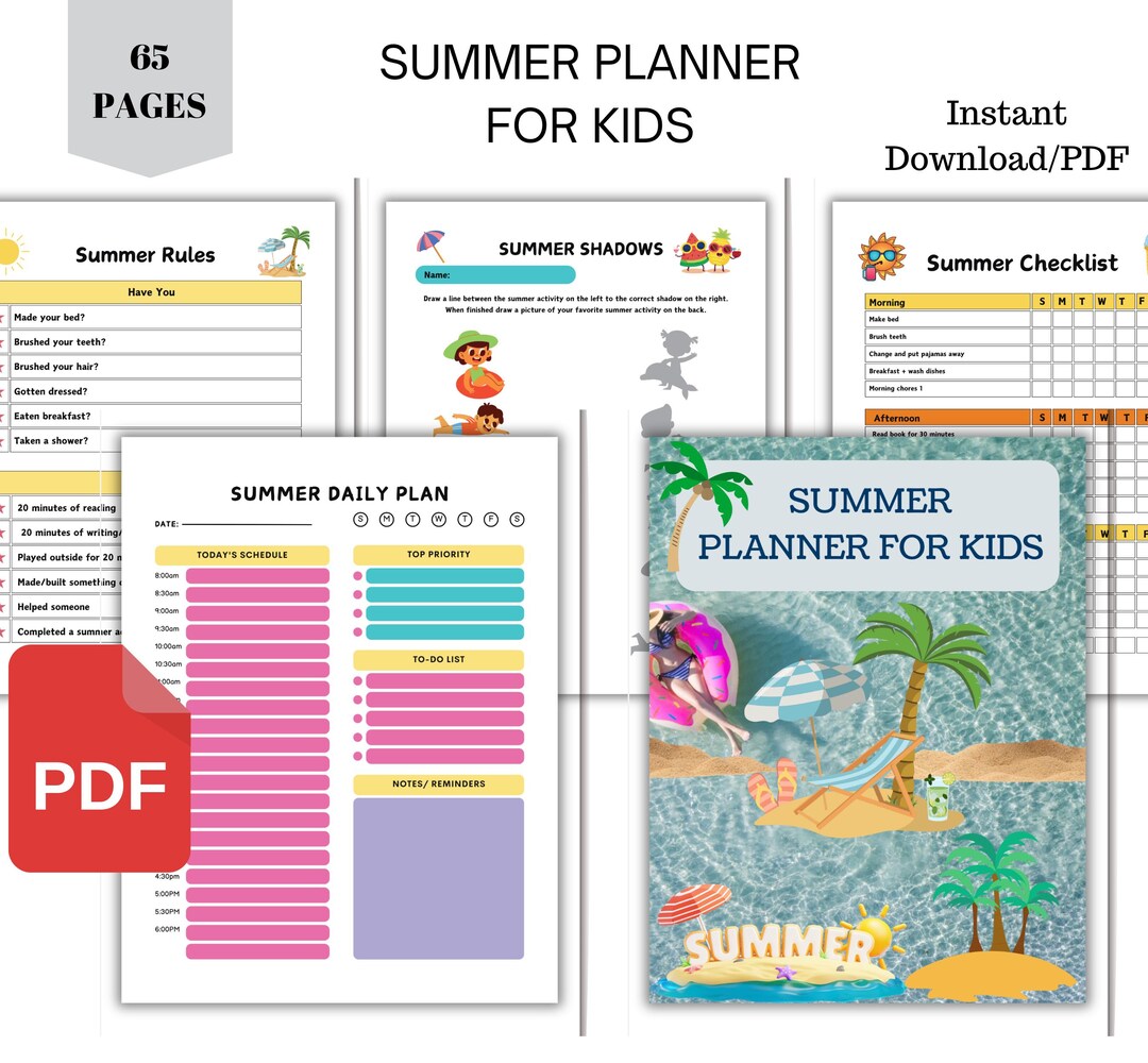 Summer Planner for Kids, Printable Toddler Alphabet Learning Worksheets ...