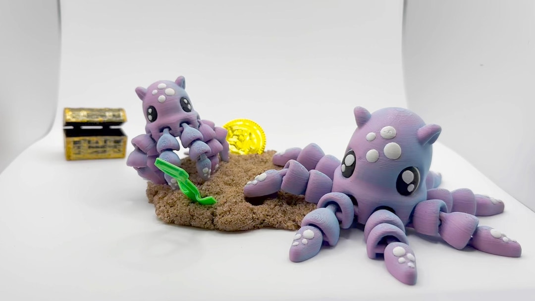 3D Printed Articulated Dumbo Octopus Fidget Toy - Etsy