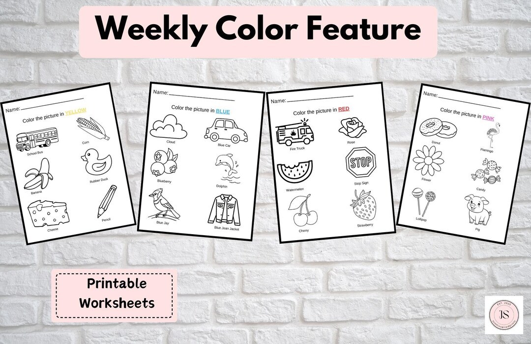 Preschool Color of the Week Worksheets, Learning Color, Educational ...