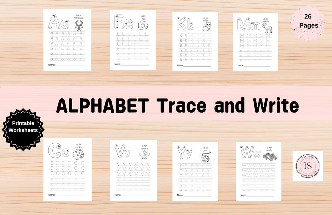 Alphabet Tracing Skills, Kindergarten Practice Worksheets, Upper and ...