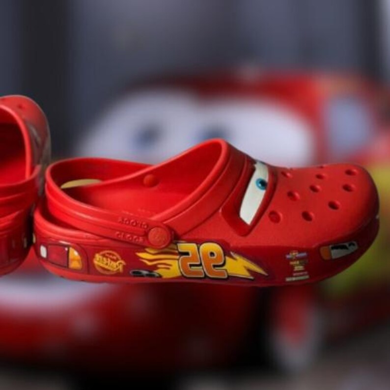 Lightning Mcqueen Crocs Customizable Shoes Funny Tiktok Gift Kids Car ...