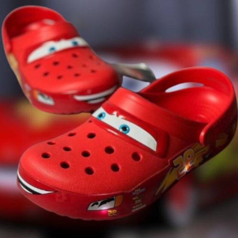 Lightning Mcqueen Crocs Customizable Shoes Funny Tiktok Gift Kids Car ...