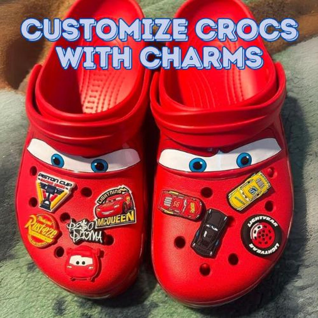 Lightning Mcqueen Crocs Customizable Shoes Funny Tiktok Gift Kids Car ...
