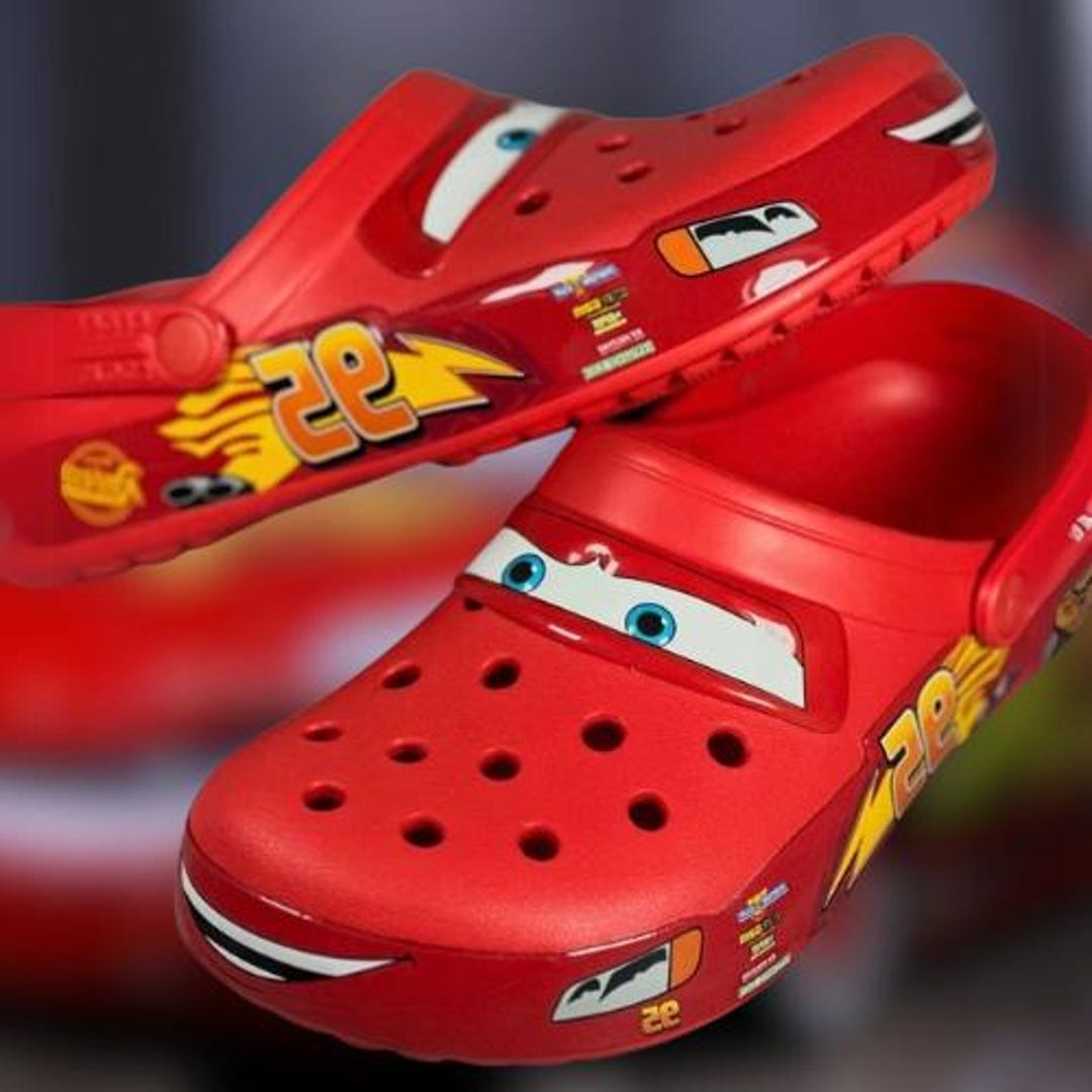 Lightning Mcqueen Crocs Shoes Funny Tiktok Gift Kids Car Lovers Racing ...
