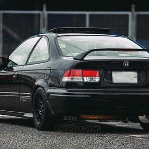 Honda Civic Classic Pure Black Spoiler With Light - Etsy