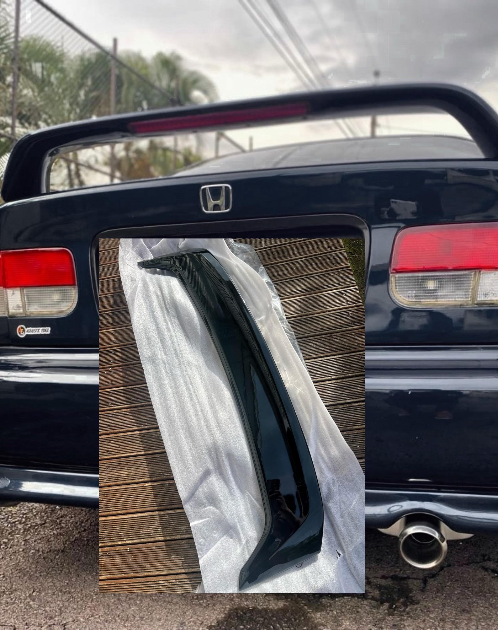 Honda Civic Classic Pure Black Spoiler With Light - Etsy