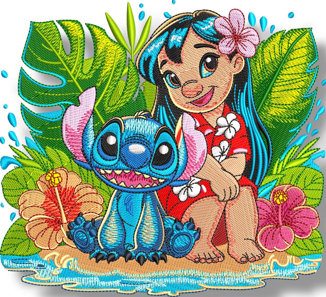 Lilo Stitch Sumer Embroidery Design - Etsy