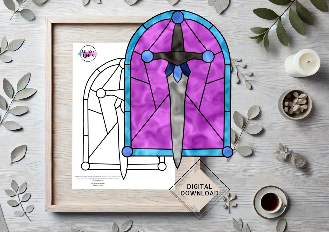 Fantasy Sword Dagger Stained Glass Suncatcher Pattern – Digital ...