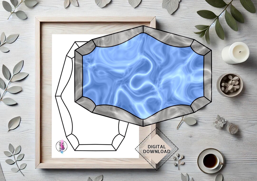 Blank Sign 2 Stained Glass Suncatcher Pattern Digital Download for DIY ...