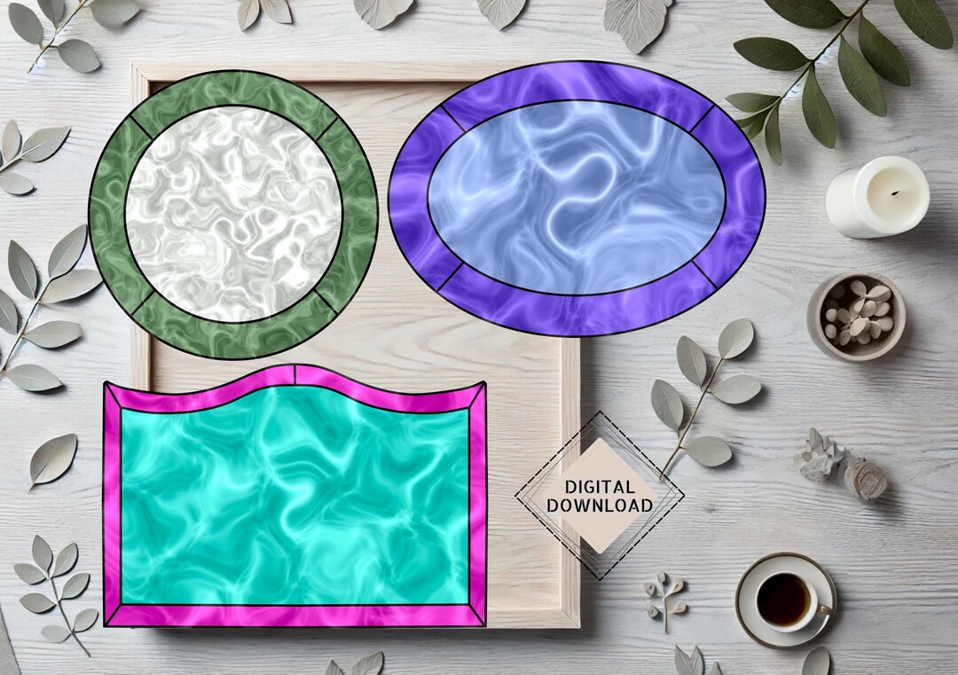 Blank Sign Pack Stained Glass Suncatcher Pattern Digital Download for ...