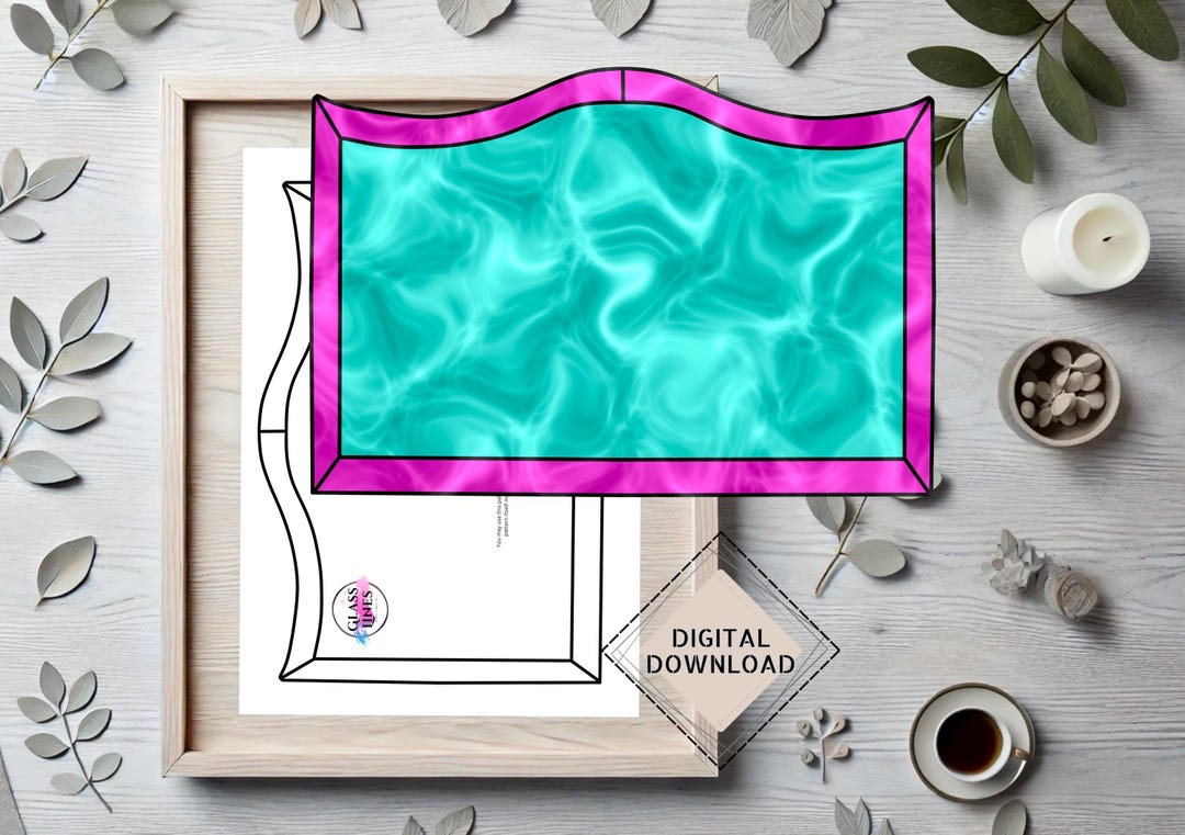 Blank Sign 7 Stained Glass Suncatcher Pattern Digital Download for DIY ...