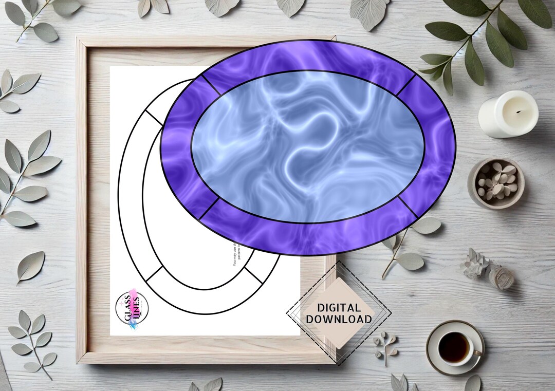 Blank Sign 6 Stained Glass Suncatcher Pattern Digital Download for DIY ...