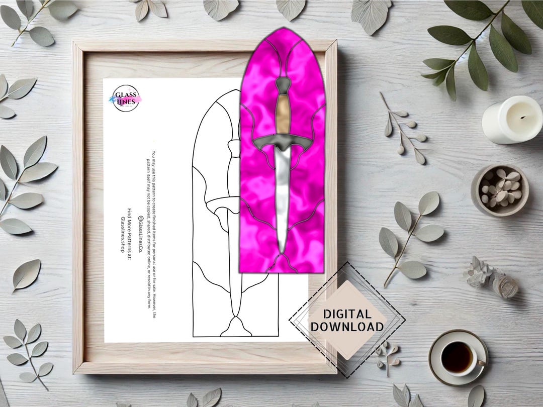 Fantasy Dagger Stained Glass Pattern Digital Download for DIY Glass Art ...