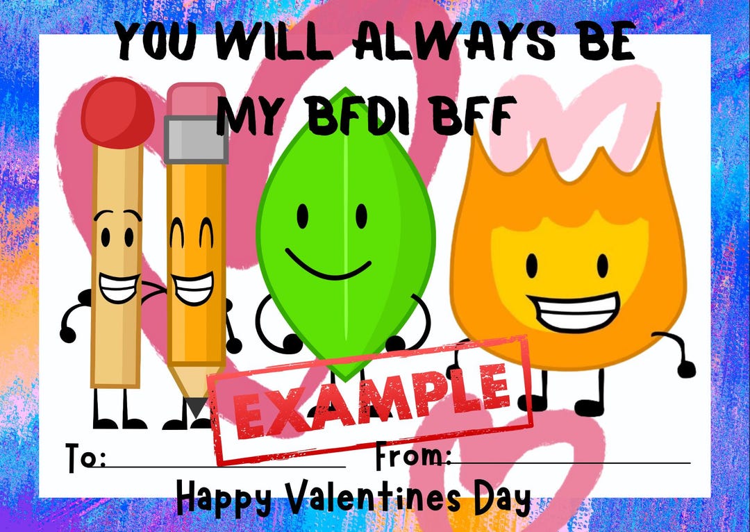 BFDI Battle for Dream Island Digital Valentines Day Cards - Etsy