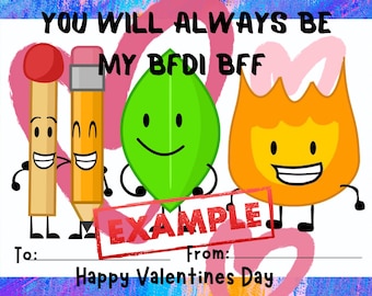 Battle for Dream Island Digital Print - Bfb Fan Art - Valentines Day ...