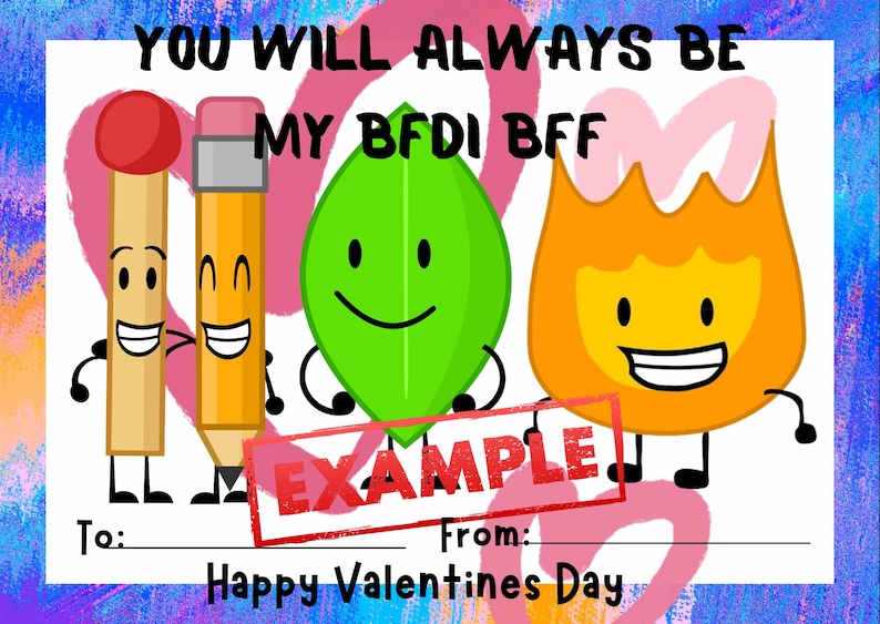 BFDI Battle for Dream Island Digital Valentines Day Cards - Etsy