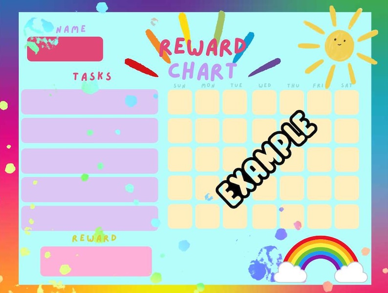 Digital Printable Reward Chart - Etsy