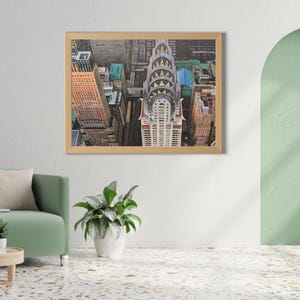 Chrysler Building Aerial View – Iconic NYC Skyline Art Print, Modern ...