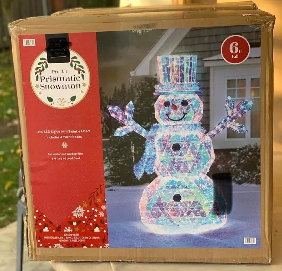 6' Pre-lit Prismatic Snowman (sc) - Etsy
