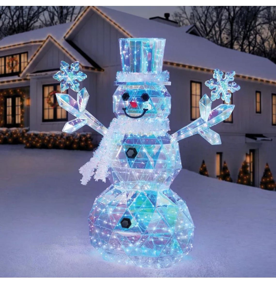 6' Pre-lit Prismatic Snowman (sc) - Etsy