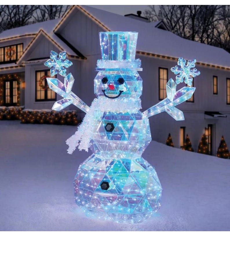 6' Pre-lit Prismatic Snowman (sc) - Etsy