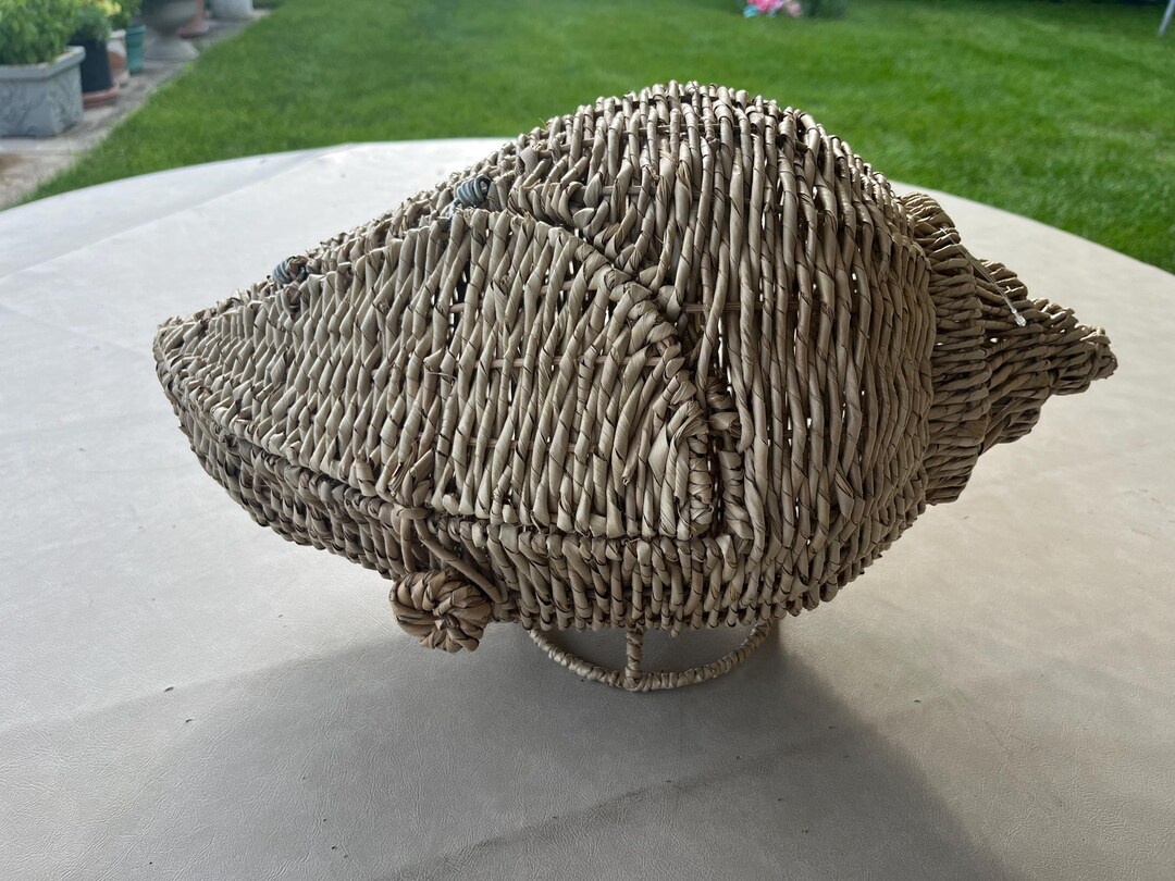 13X15 Woven Rattan Seashell Basket - Etsy