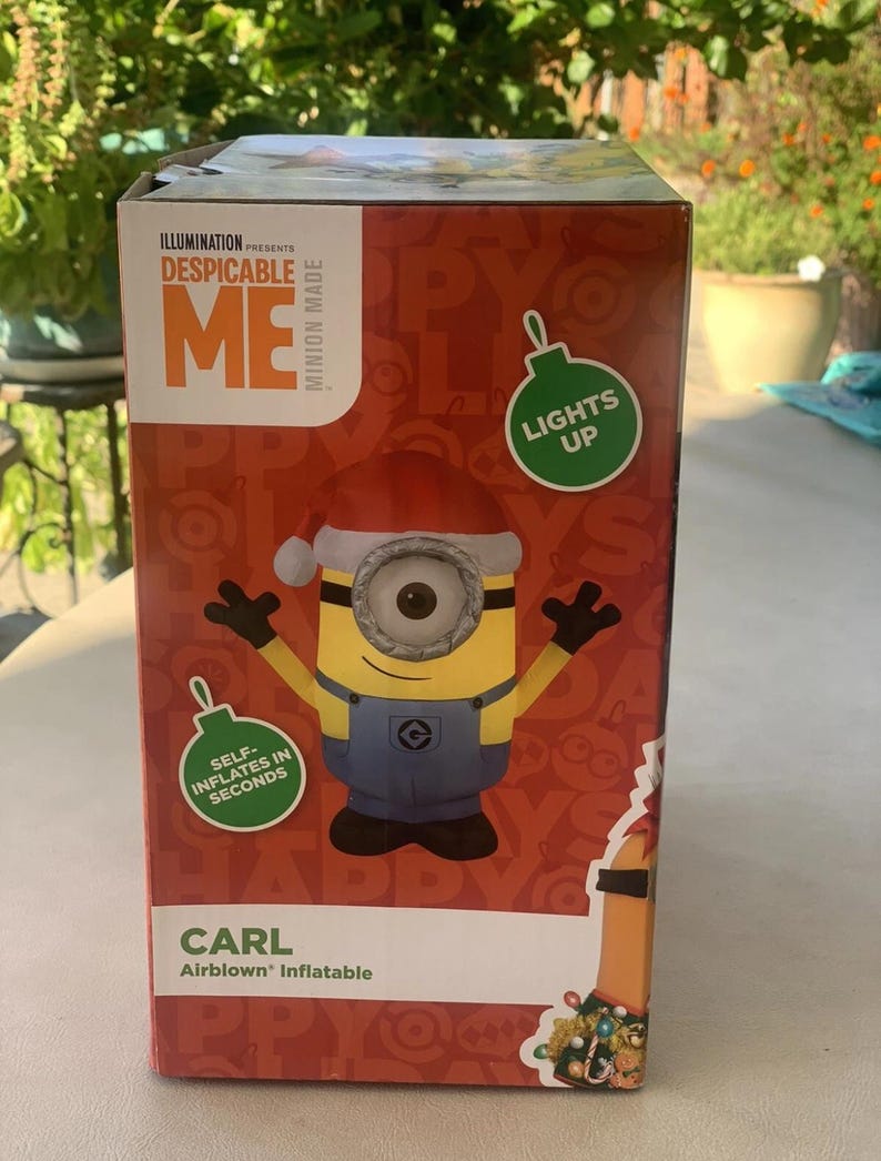 Gemmy Inflatable Carl the Minion Wearing a Santa Hat - Holiday Yard ...