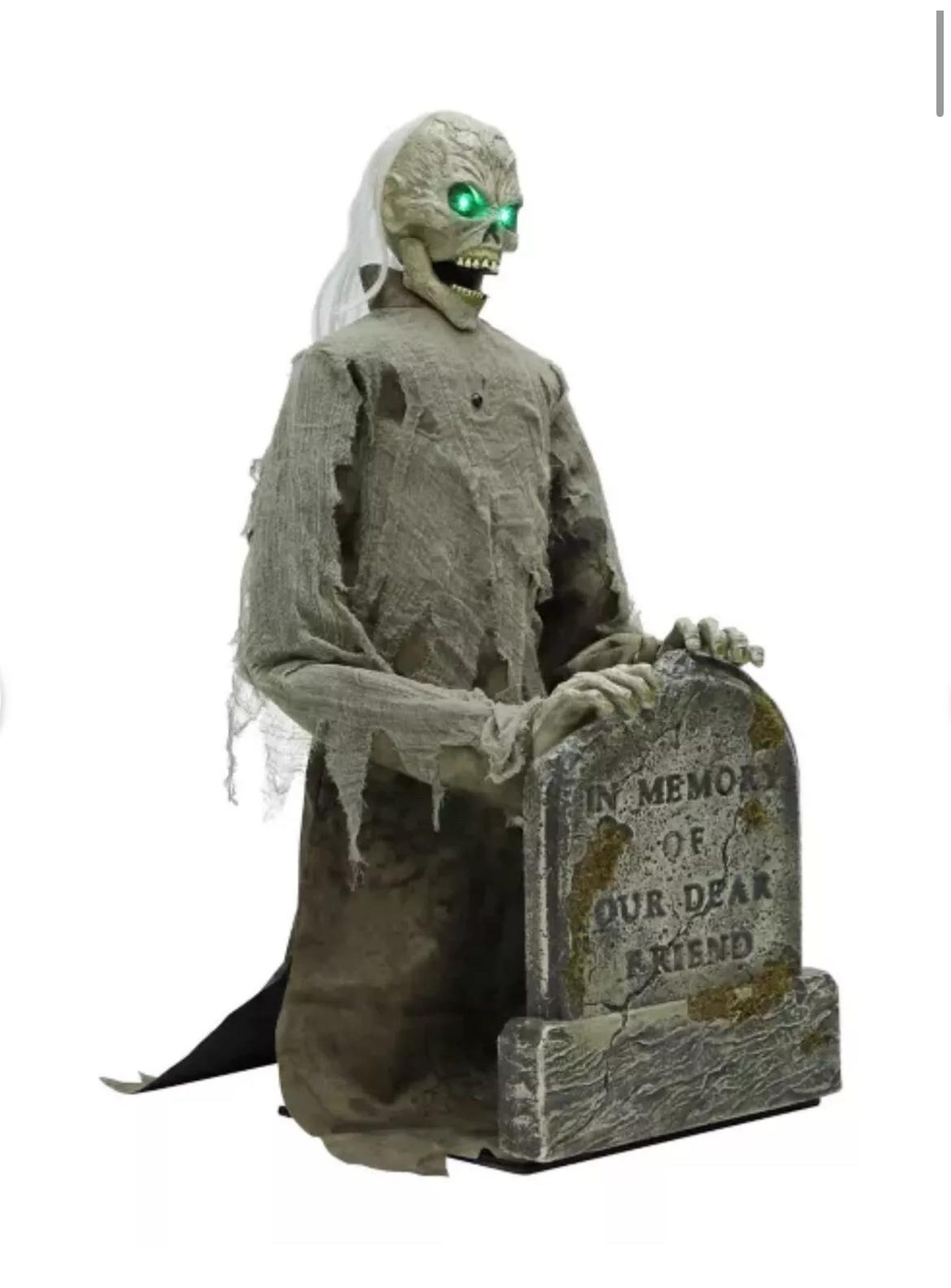 Spirit Halloween 3 Ft Gravestone Ghoul Animatronic Zombie Animated ...