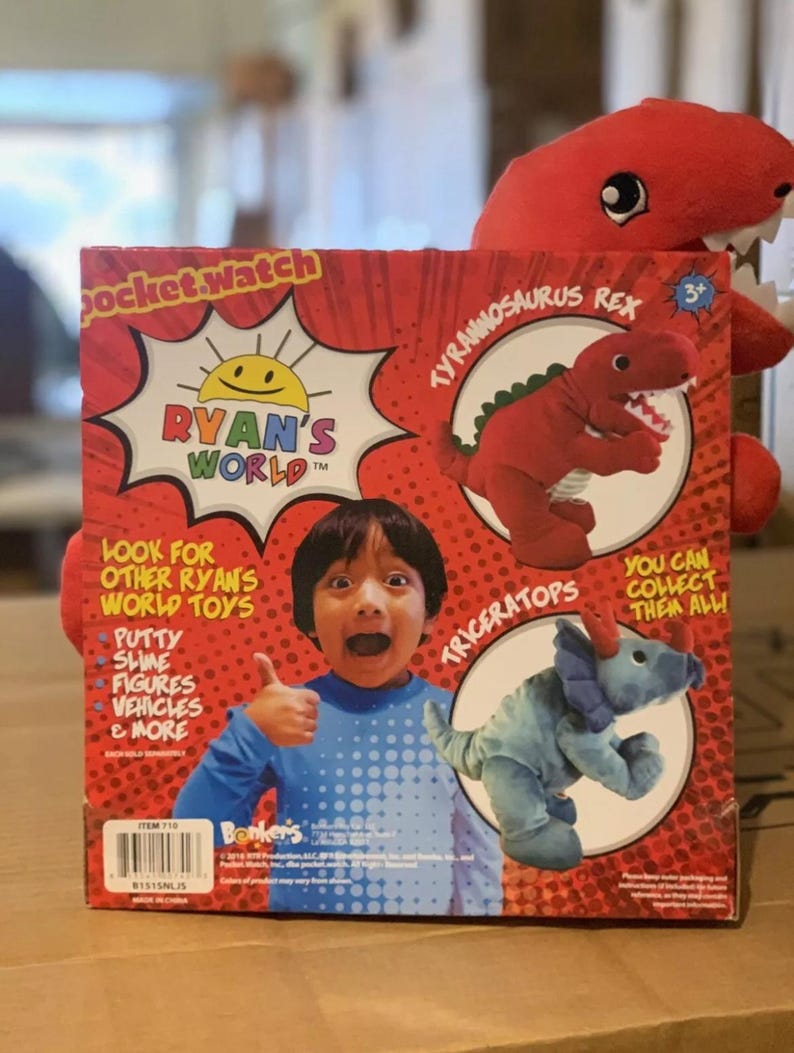 Official Ryan's World Roaring Dinosaur – Red Tyrannosaurus Rex - Etsy