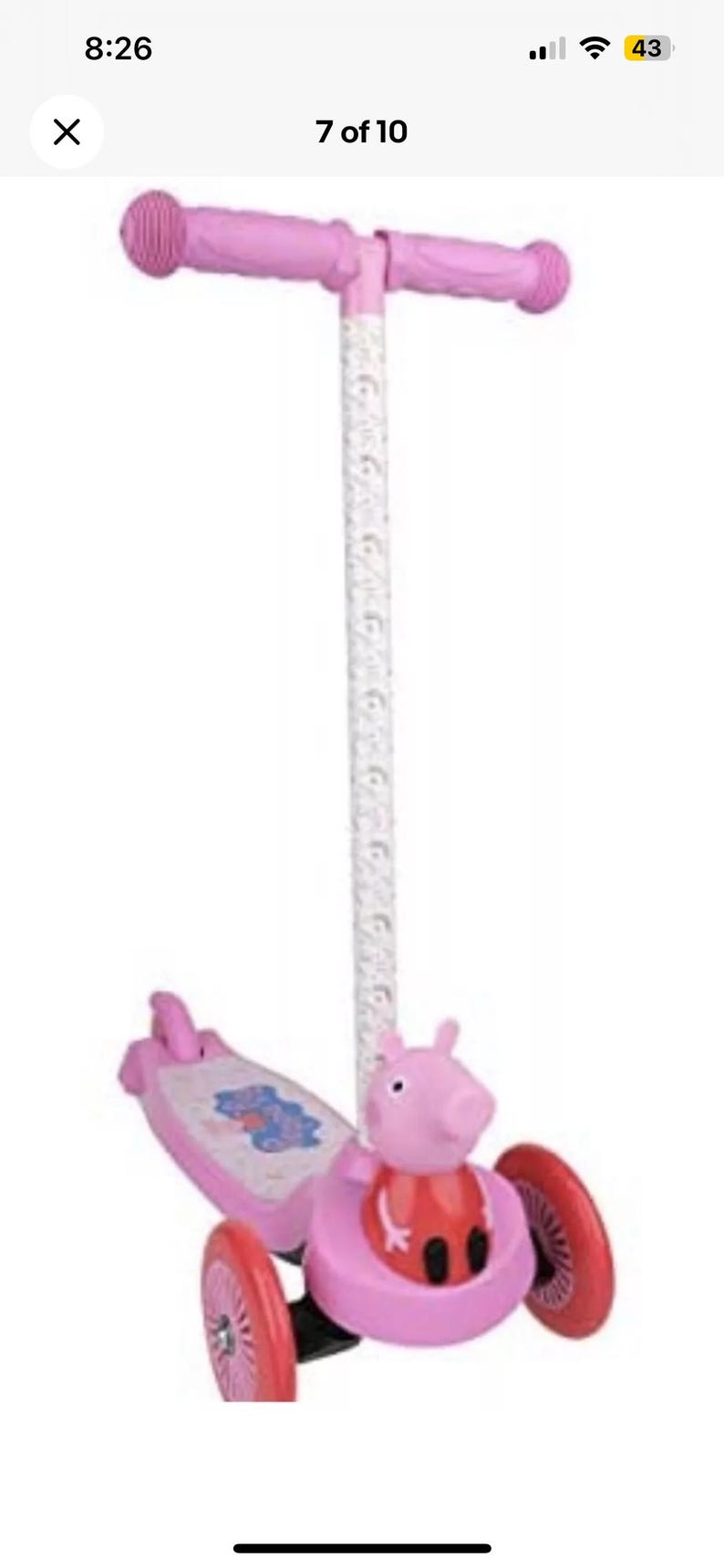 Peppa Pig Scooter, 3 Wheel Platform, Foot Activated Brake, 75 Lbs ...