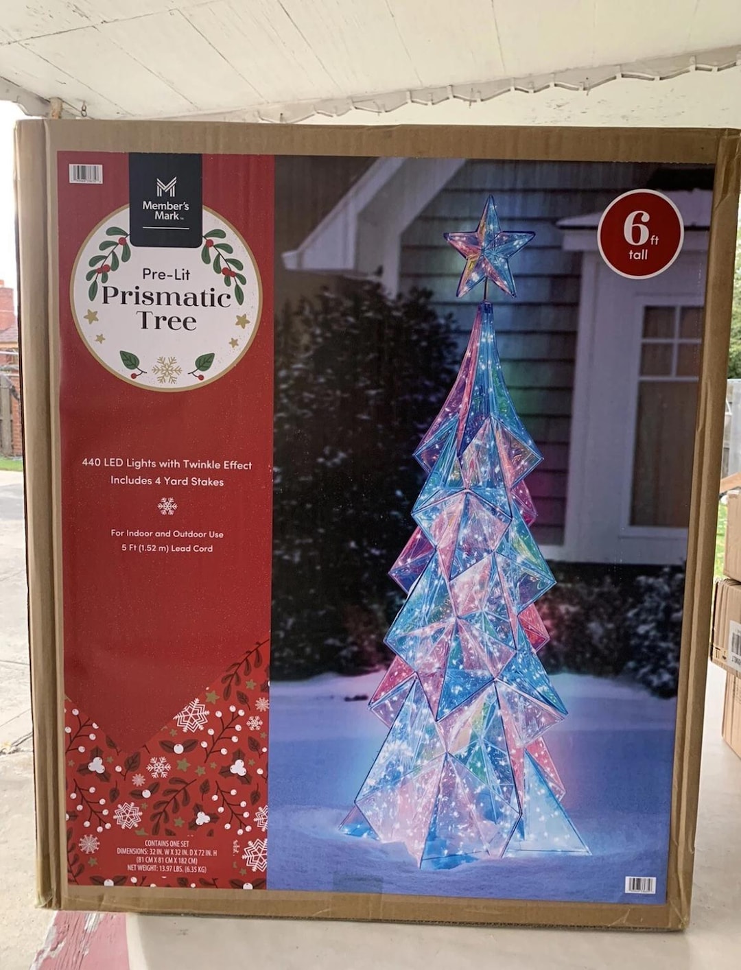 Member's Mark 6' Pre-lit Prismatic Tree INDOOR OUTDOOR CHRISTMAS Decor ...