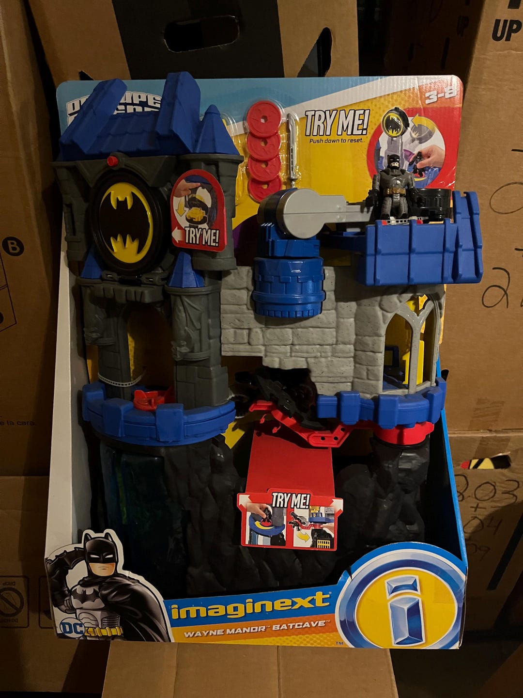 Fisher-price Imaginext DC Super Friends Batman Toy, Wayne Manor Batcave ...