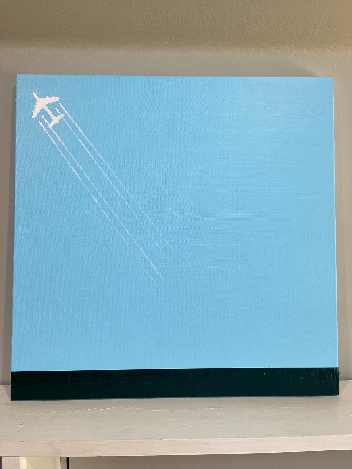 Airplane Acrylic Painting on Canvas - Etsy