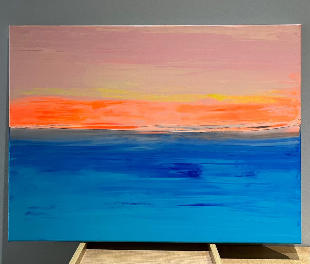 Sunset Acrylic Painting - Abstract - Etsy