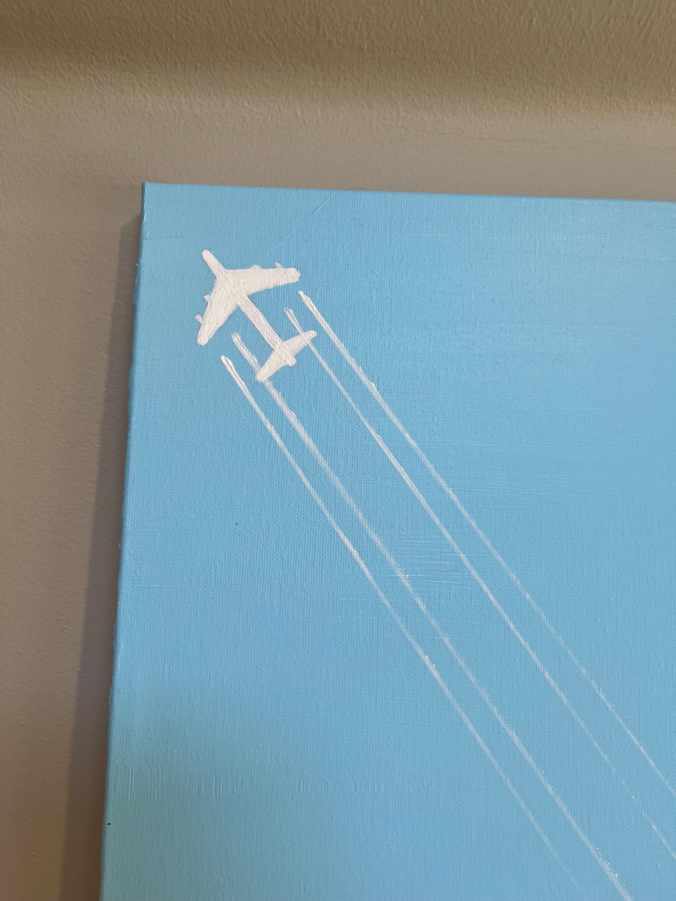 Airplane Acrylic Painting on Canvas - Etsy