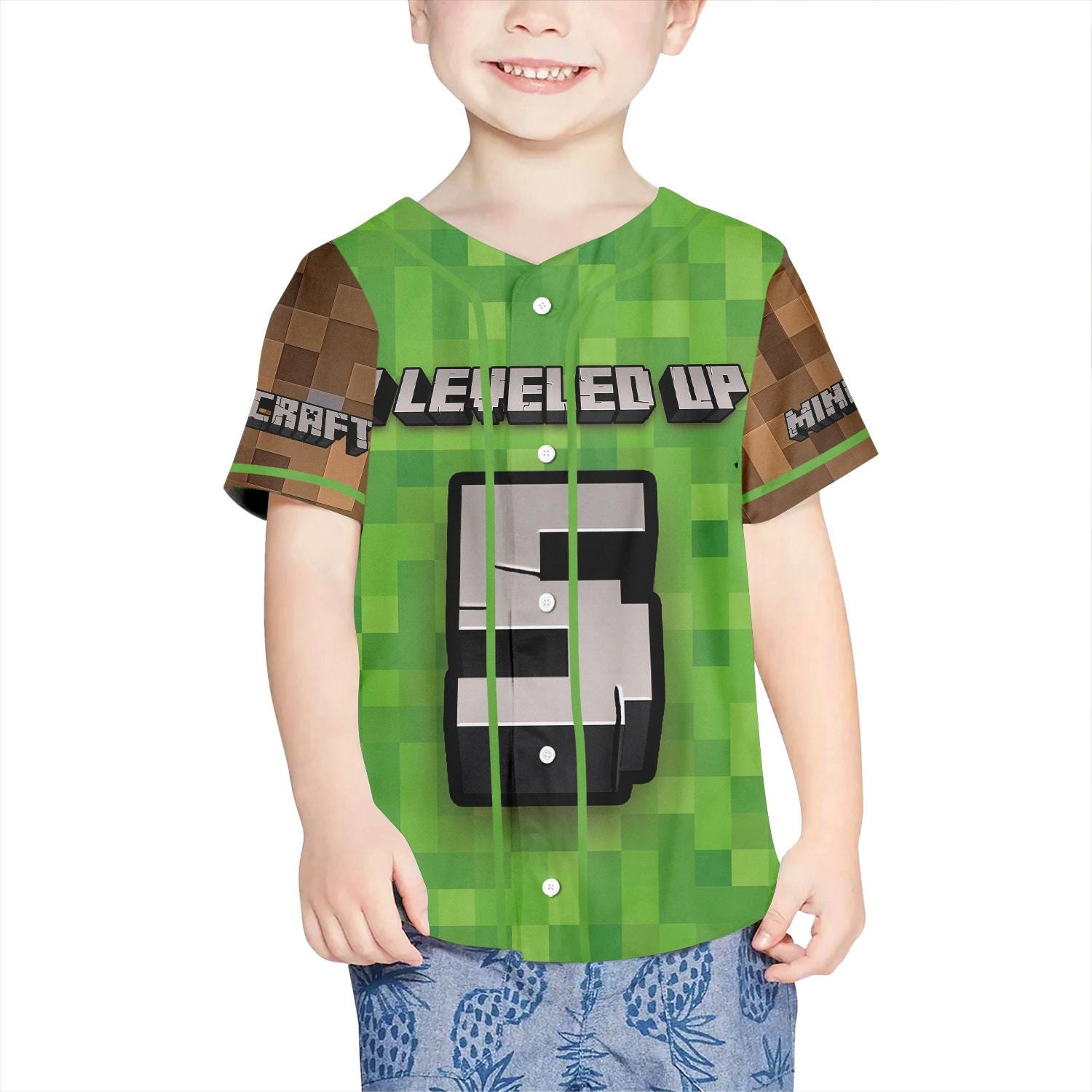 Personalized Creeper Birthday Boy Jersey, Minecraft Boy Birthday Jersey ...