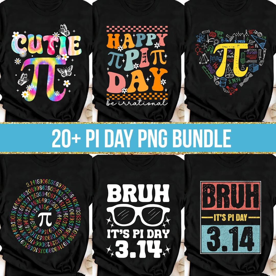 Happy Pi Day PNG Bundle, Retro Pi Day, Funny Math Gift, Funny Pi Day ...