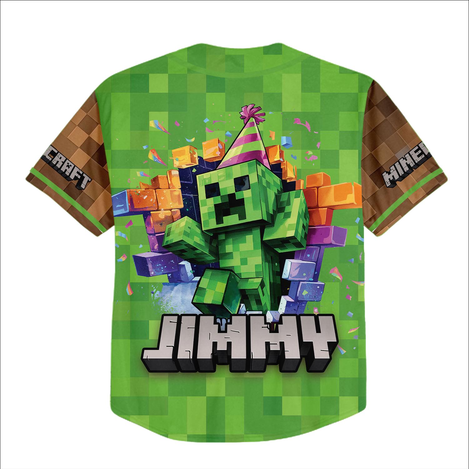Personalized Creeper Birthday Boy Jersey, Minecraft Boy Birthday Jersey ...