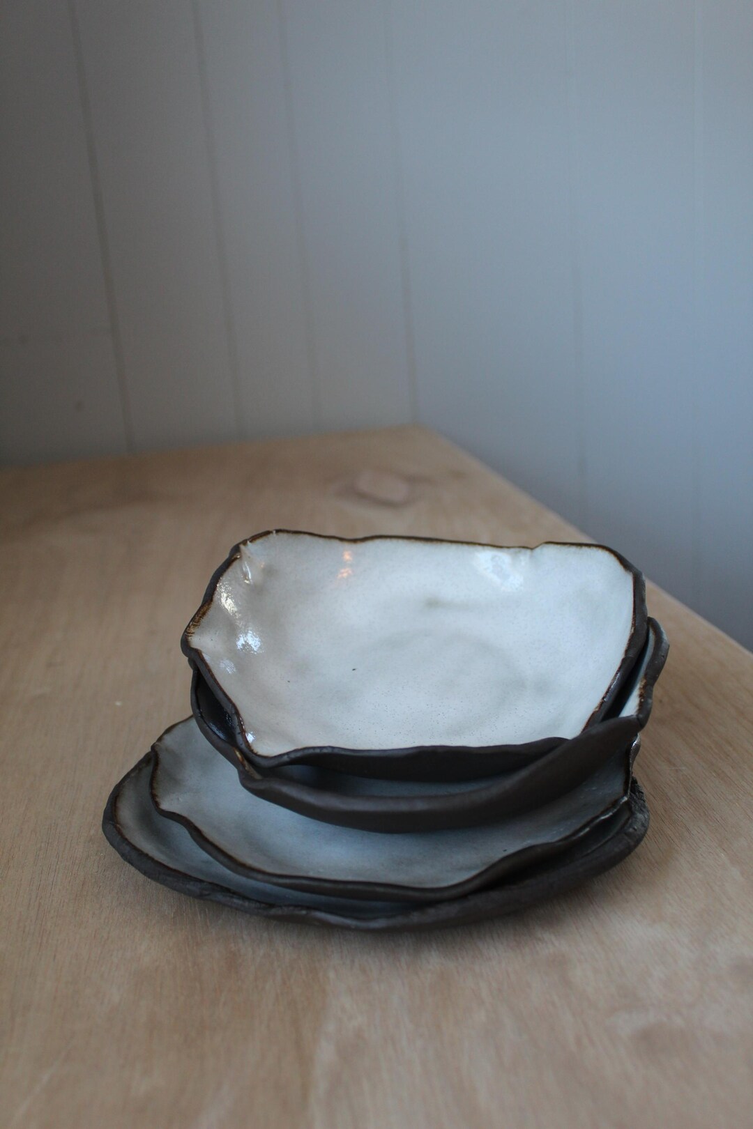 Beautiful Hand-built Bowl and Plate Set From a Small-batch Pottery ...