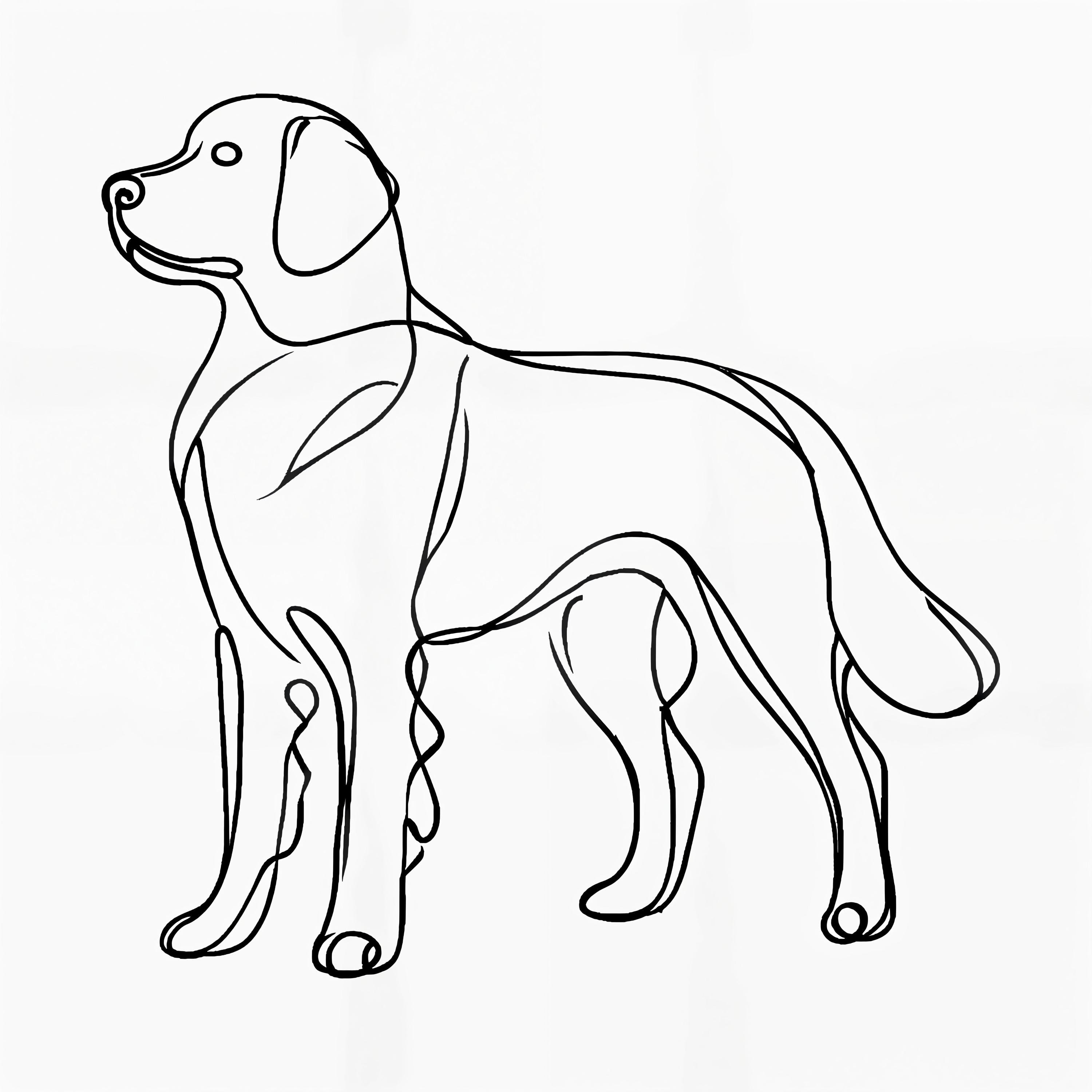 Minimalist Labrador Line Art – Modern Dog Digital Print – Sleek Pet ...
