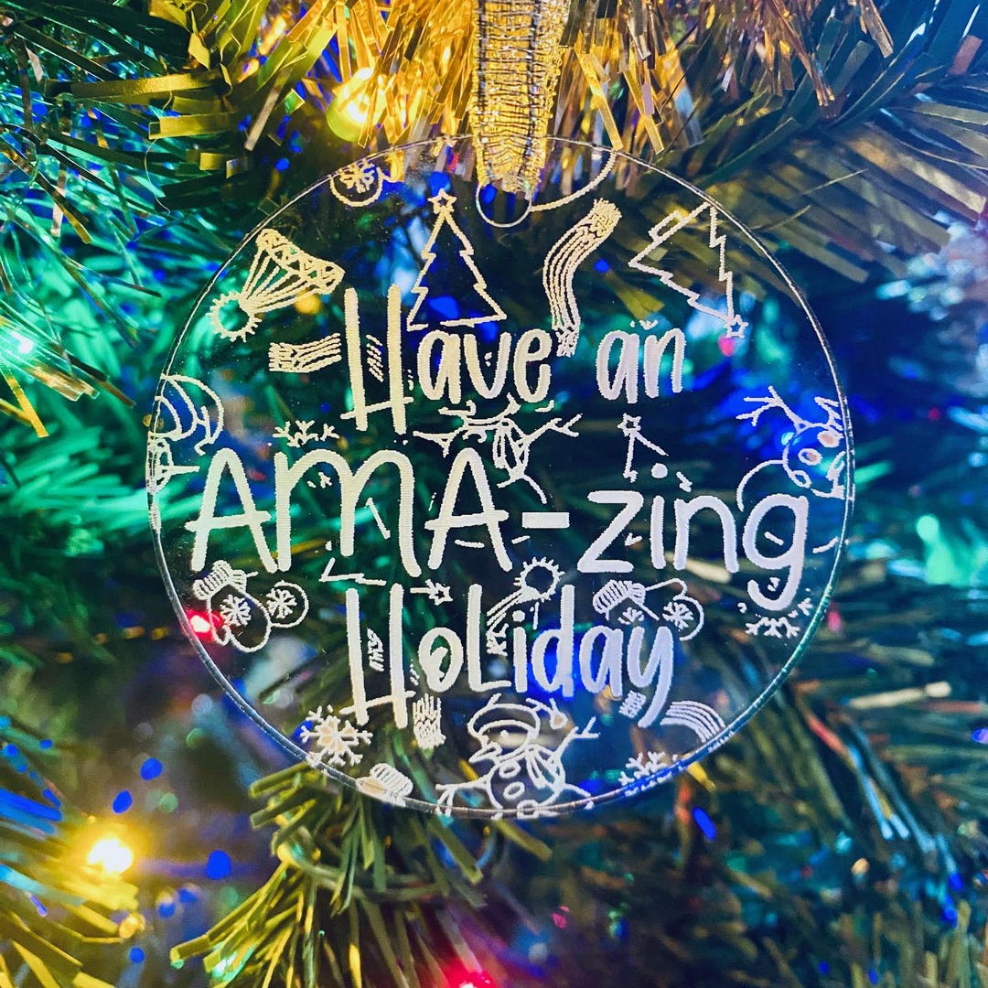 Ama-zing Holiday SVG Laser Digital File Funny Christmas Ornament for Healthcare Workers Against ...