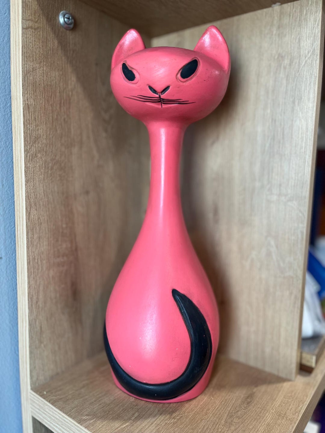 Vintage 70s Pink Cat Kitsch Mod Bank With Stopper - Etsy