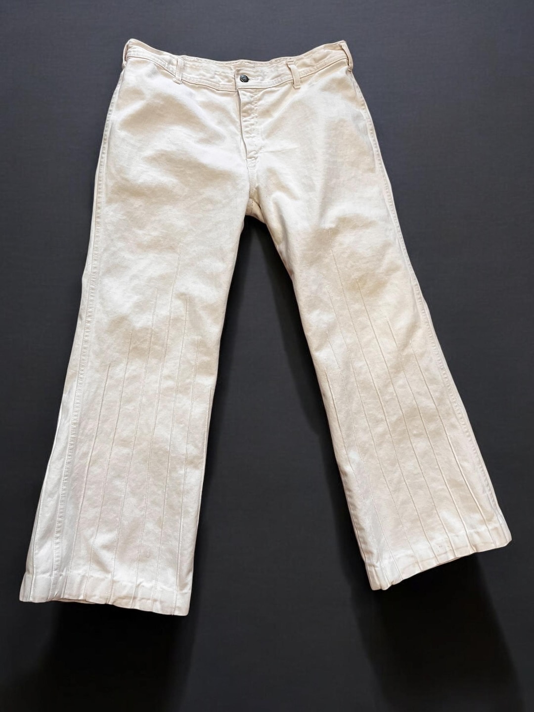 1970’s Vintage Britannia Millers Outpost White Hip Hugger Bell Bottom ...