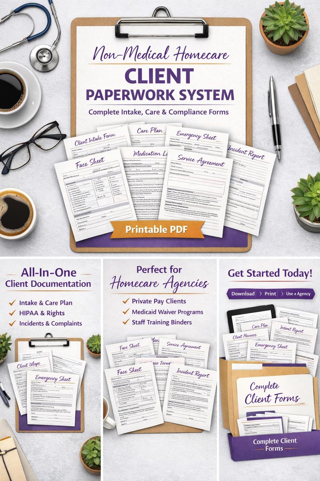 Non-medical Homecare Client Paperwork - Etsy