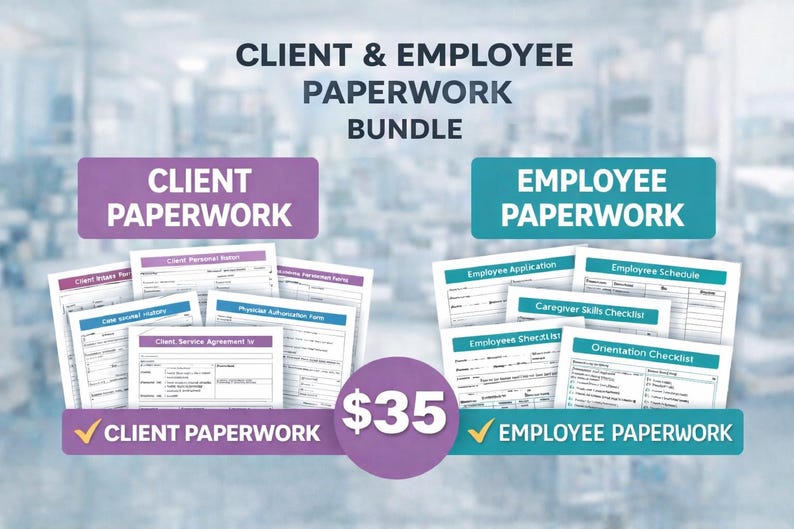 Non-medical Homecare Client & Employee Paperwork Bundle - Etsy