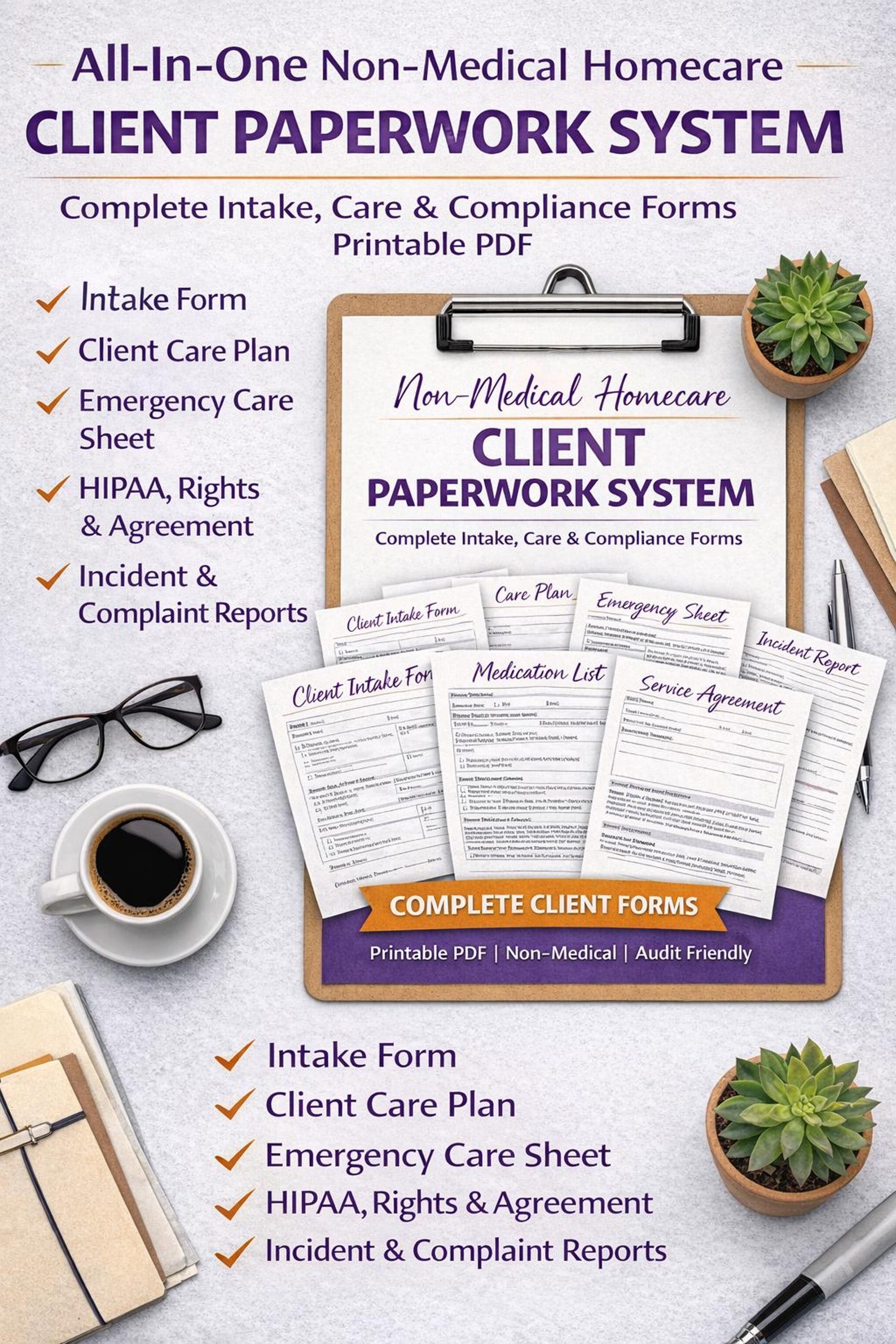 Non-medical Homecare Client Paperwork - Etsy